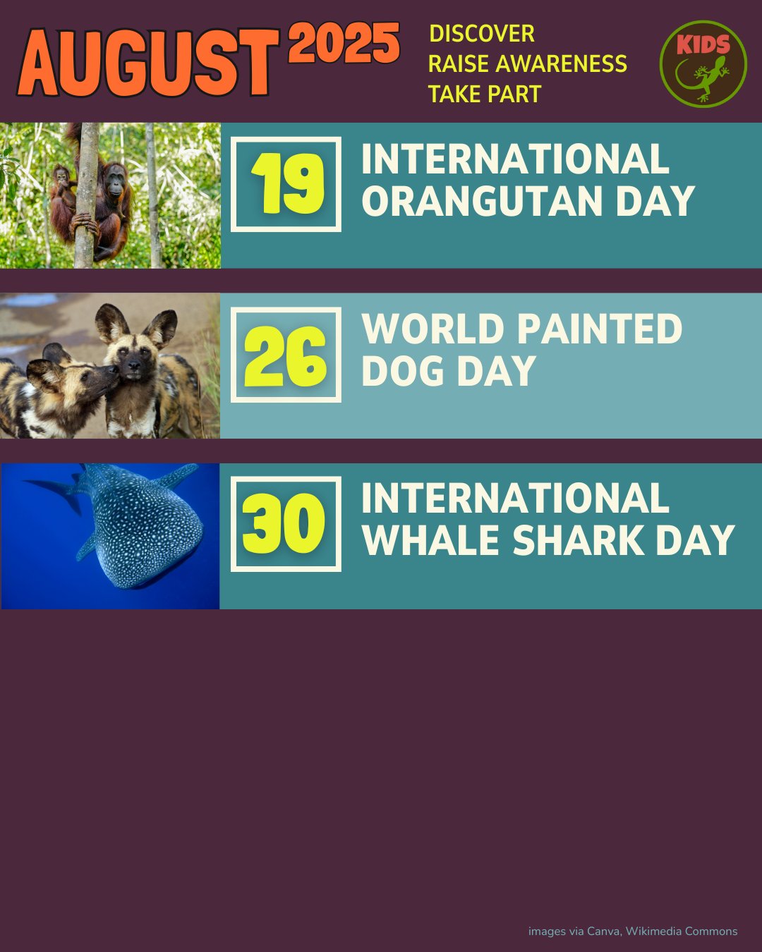 August 2025 environmental calendar